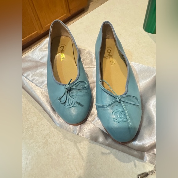 CHANEL | Shoes | Chanel Womens Blue Leather Shoes | Poshmark